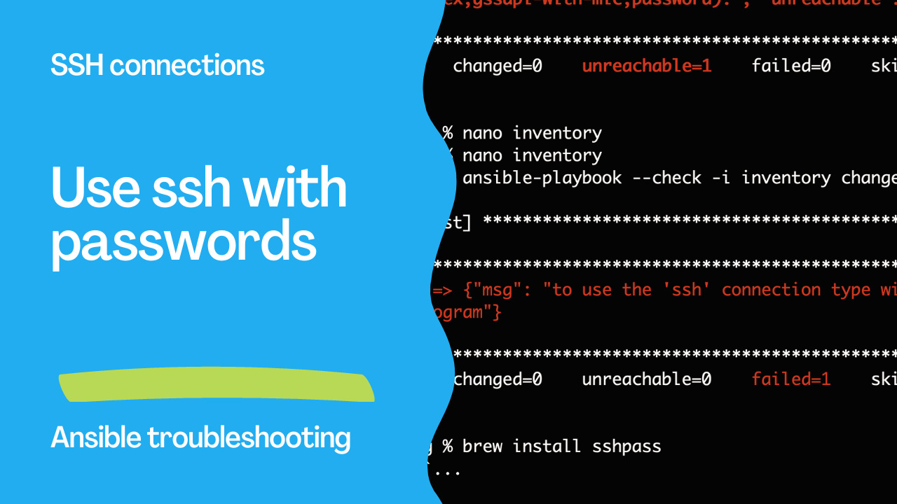 Ansible Troubleshooting Use Ssh With Passwords